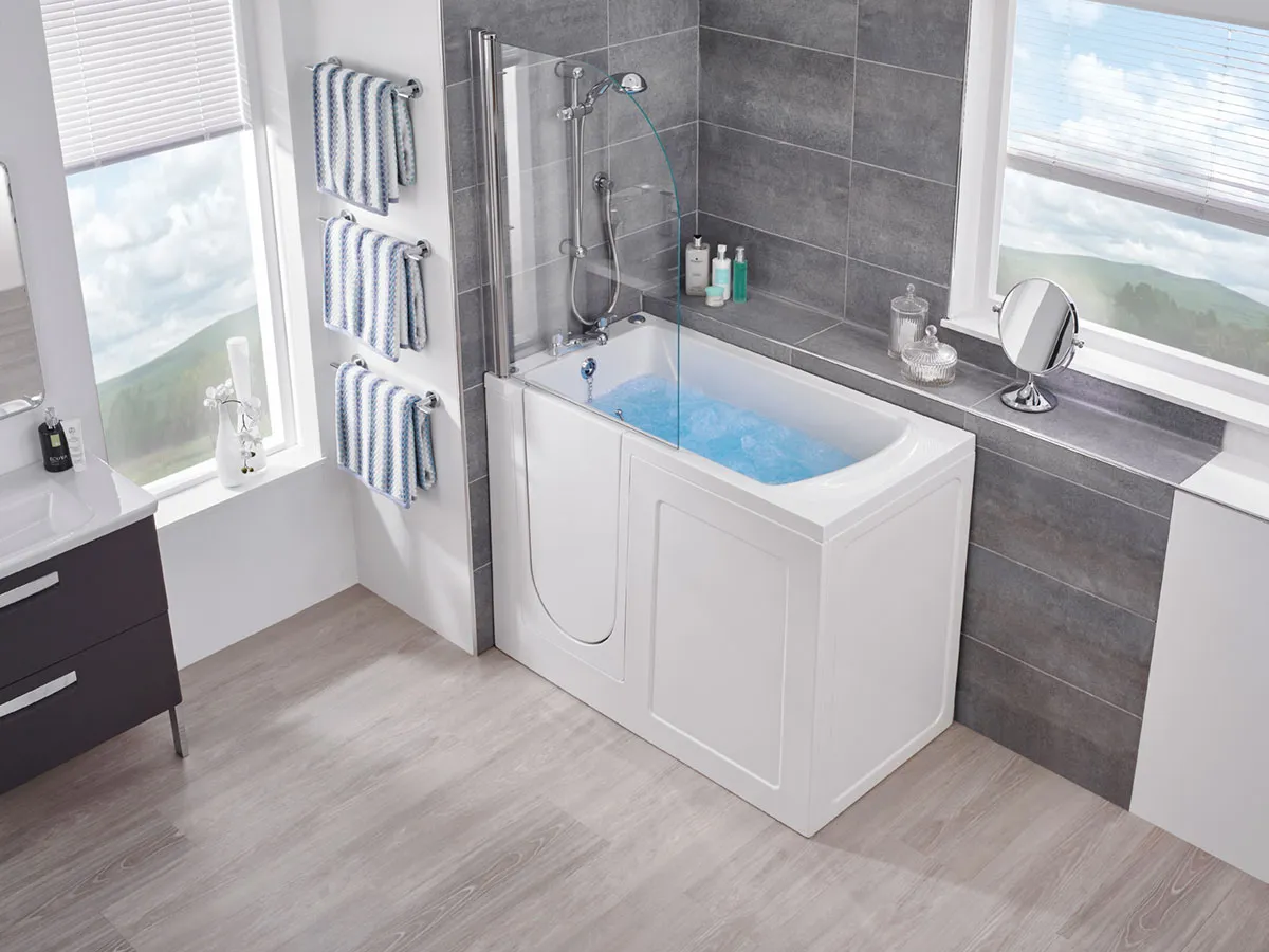 walk in bath with shower